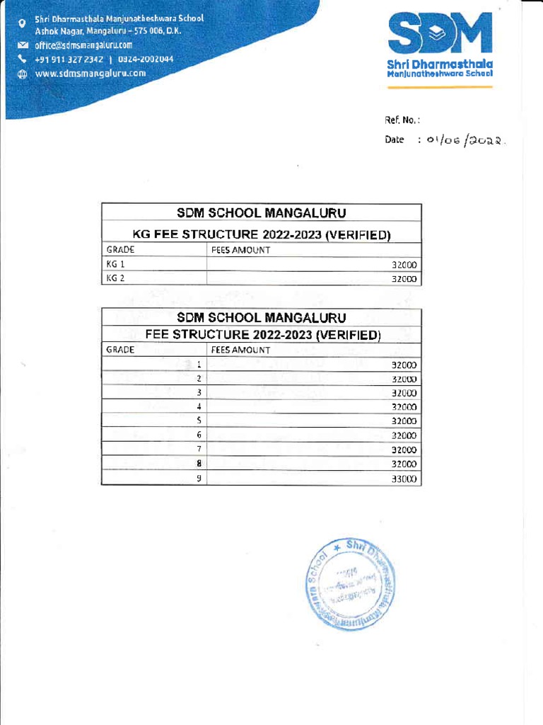 Fee Structure PDF | PDF
