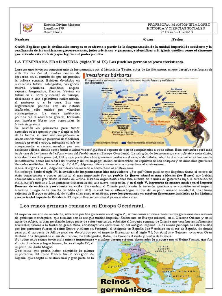 Guía de Apoyo La Edad Media | PDF | imperio Bizantino | Francos