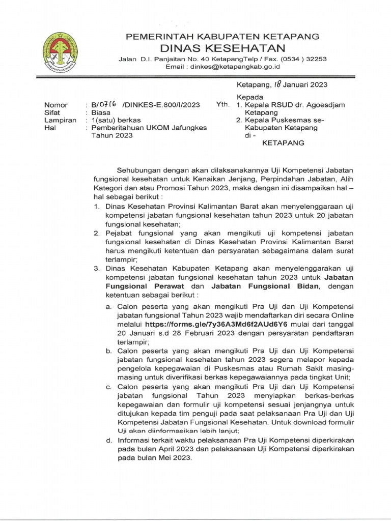 Pemberitahuan - UKOM-Jafungkes - Tahun 2023 PDF | PDF