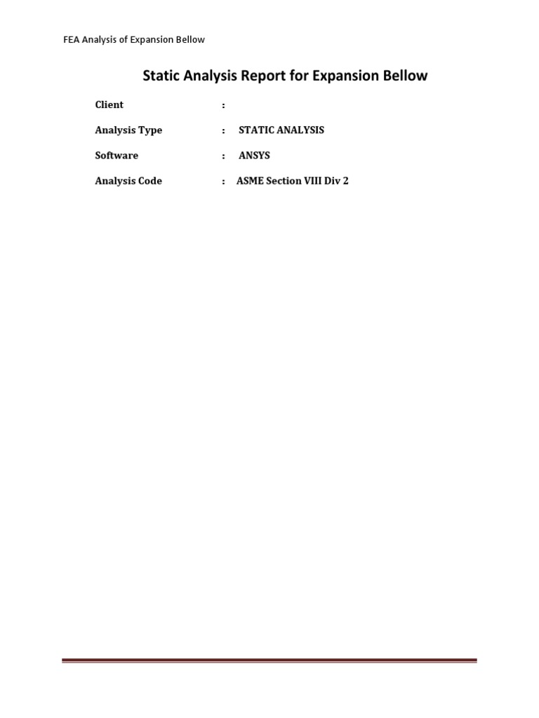 Static Analysis Report For Expansion Bellow | PDF | Finite Element ...