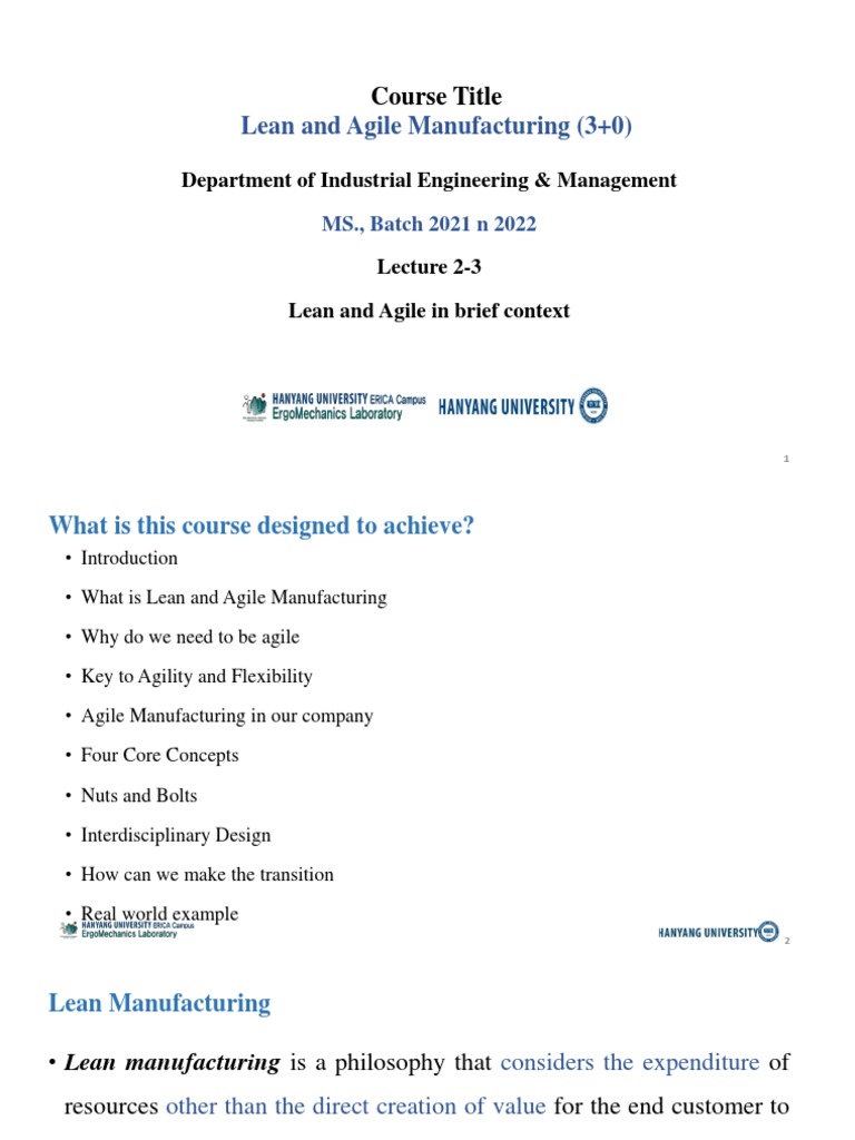 LAM Lecture 2-3 PDF | PDF | Agile Software Development | Lean Manufacturing LAM Lecture 2-3 PDF | PDF | Agile Software Development | Lean Manufacturing