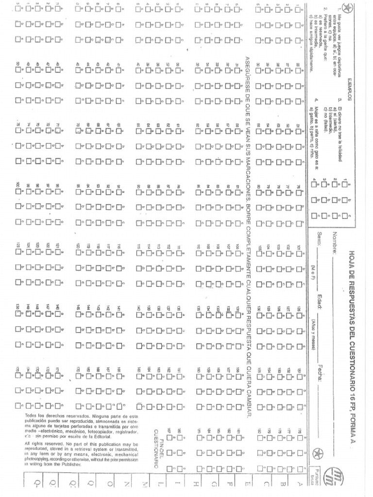16 FP Hojas de Respuestas y Resultados | PDF