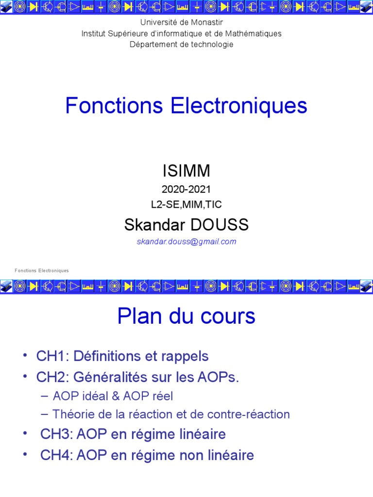 Fonctions Electronique (AOP) | PDF | Amplificateur opérationnel | Équipements électriques