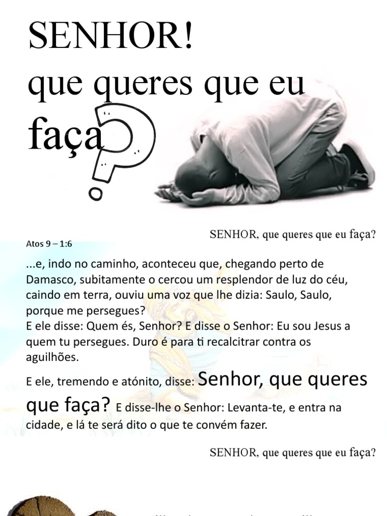 Senhor, Que Queres Que Eu Faça | Download grátis PDF | Jesus ...