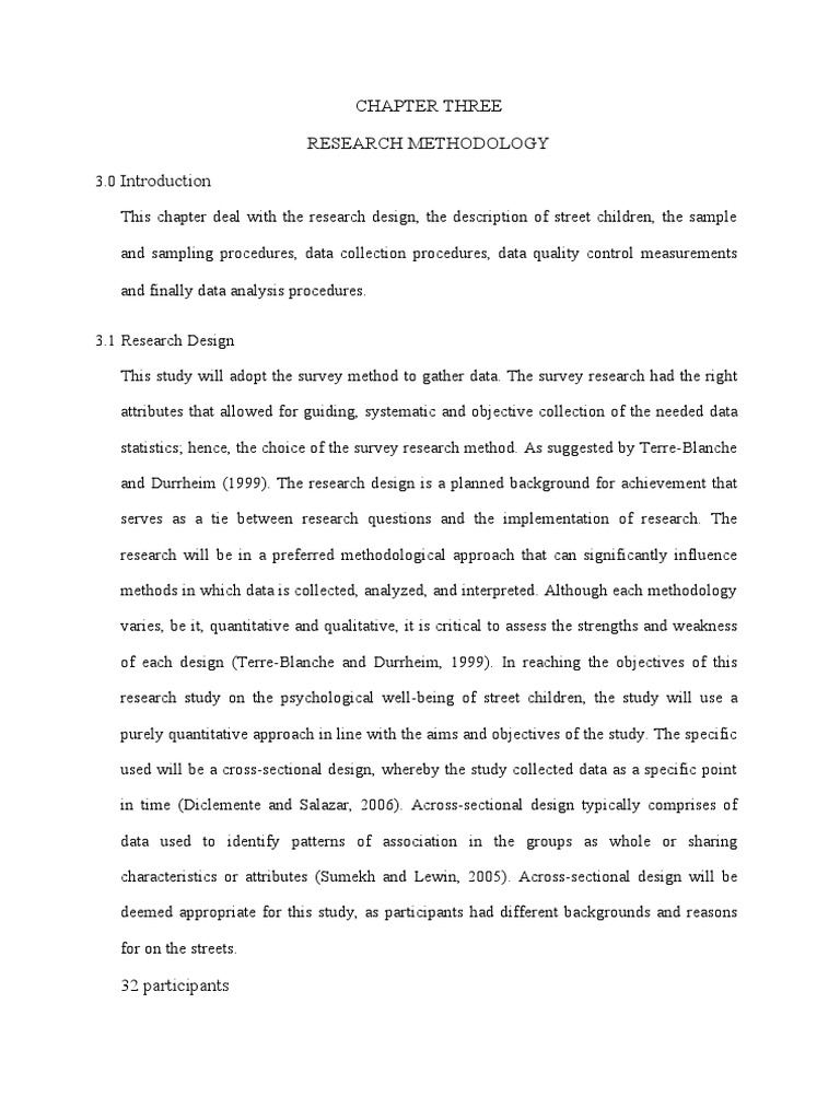 Chapter Three | PDF | Methodology | Survey Methodology