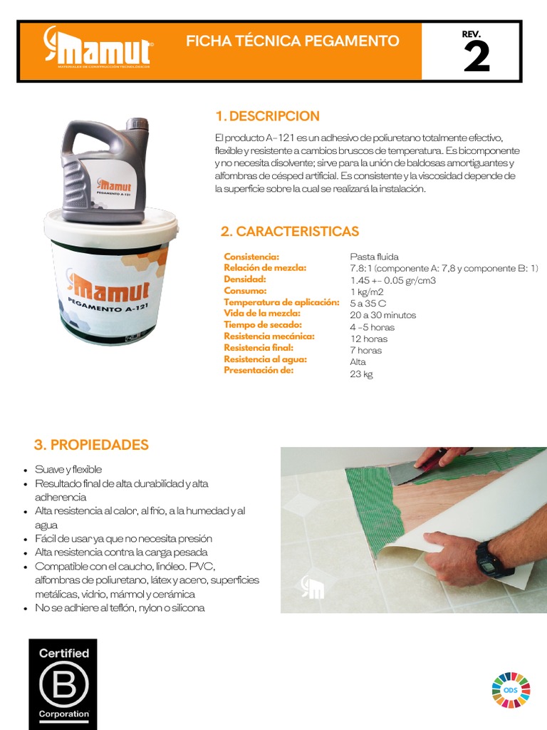 DC - Ficha Tecnica Pegamento Poliuretano Actualizado | PDF | Adhesivo | Poliuretano