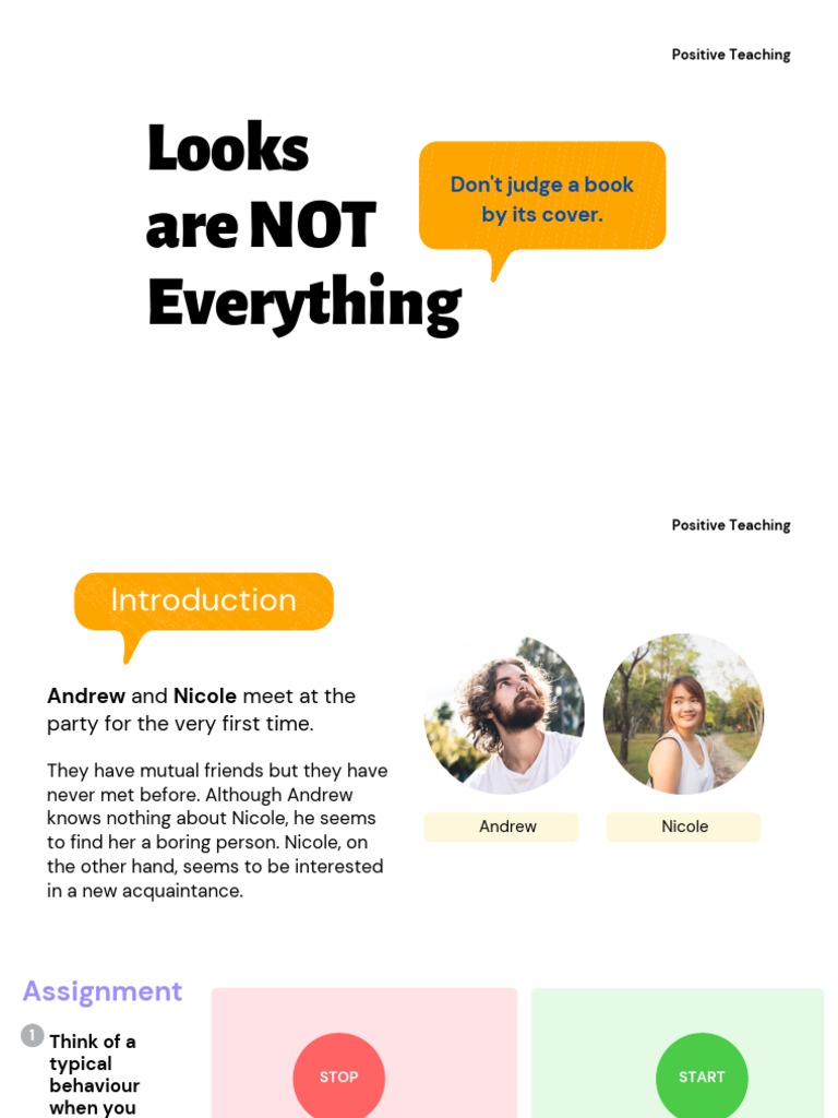 Don't Judge A Book by Its Cover. | PDF | Self-Improvement