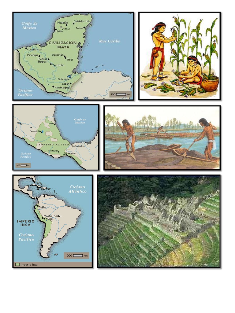 INCAS, MAYAS Y AZTECAS UBICACION Y CULTIVOS | PDF | Imperio Inca | Carne