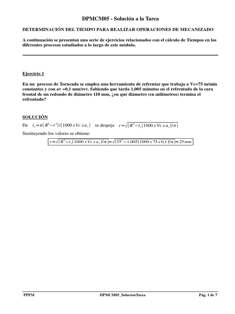 Ejercicios Resueltos Rectificado | PDF | Sector secundario de la economía | Procesos industriales