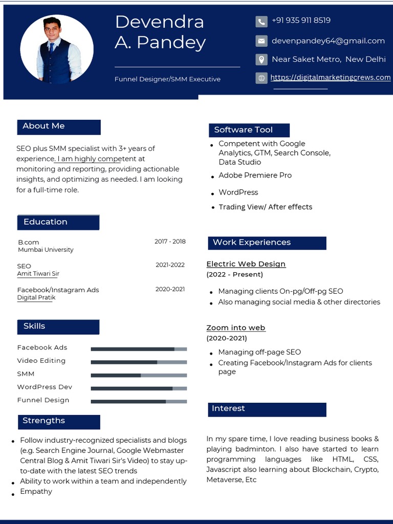 Devendra Resume PDF | PDF | Search Engine Optimization | World Wide Web