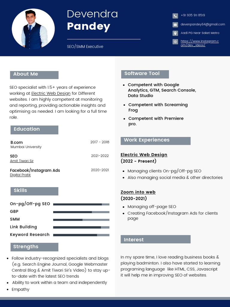Devendra Resume | PDF | Search Engine Optimization | Internet