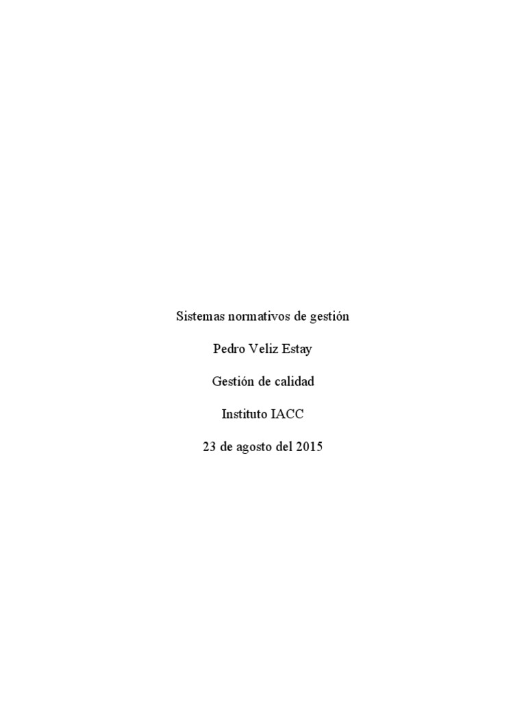 Pedro Veliz Control 6 | PDF | Calidad (comercial) | Sistema de manejo ...