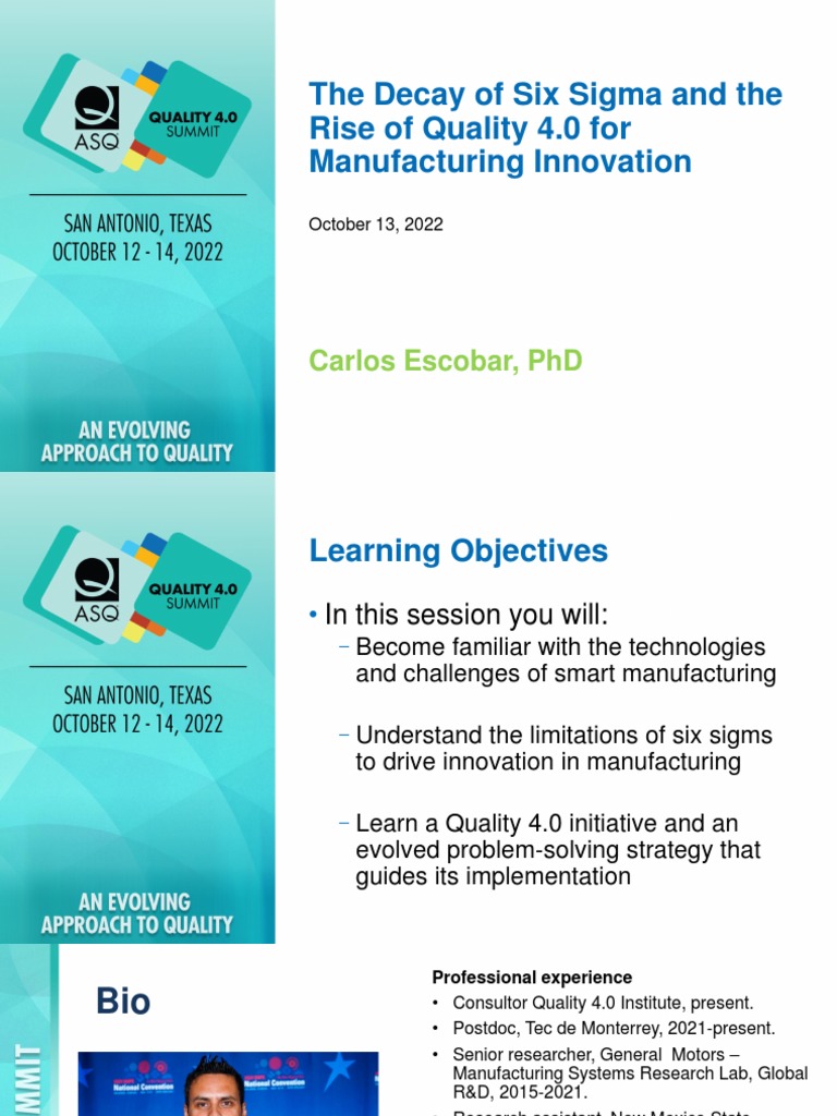 The Decay of Six Sigma and The Rise of Quality 4.0 For Manufacturing ...