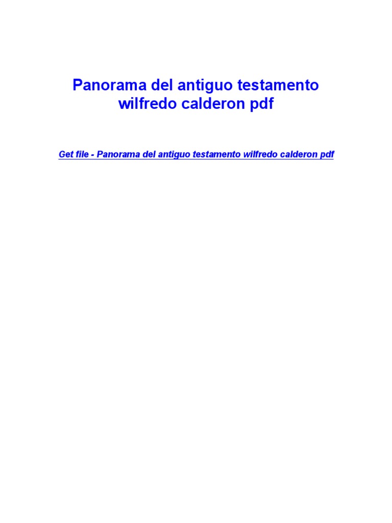 Panorama del antiguo testamento wilfredo calderon pdf | PDF | Software ...