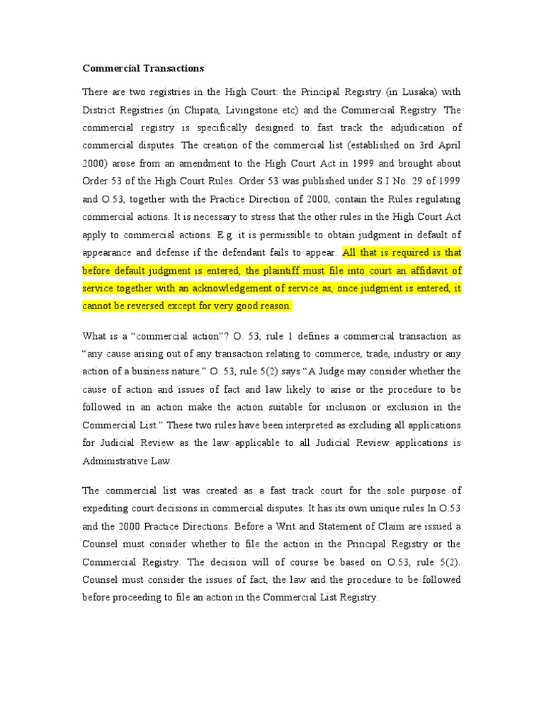 High Court Commercial Transactions Guide | PDF | Mortgage Law | Guarantee