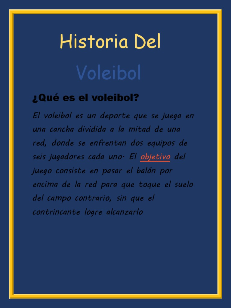 Historia Del Voleibol | PDF | Vóleibol | Deportes