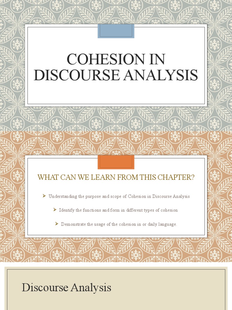 Cohesion in Discourse Analysis 1 | PDF | Pronoun | Semiotics