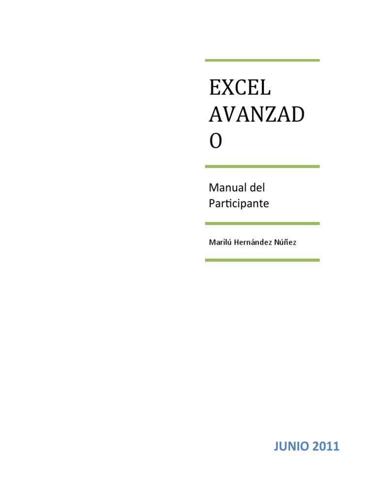 Manual Excel Avanzado v1 | PDF | Microsoft Excel | Archivo de computadora