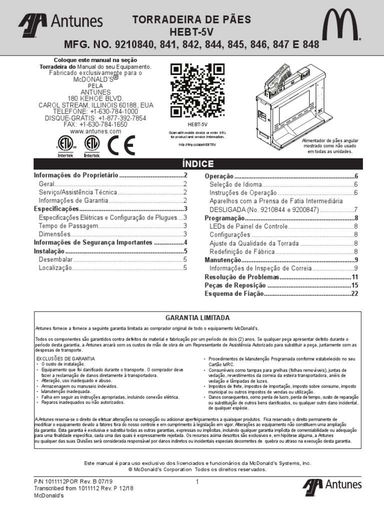 HEBT-5V - Manual de Operação (PT) (2018.01) | PDF | Impostos | Eletricista