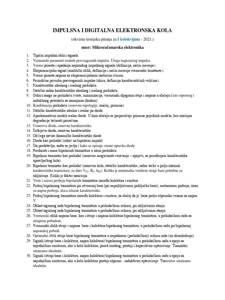 IDEK Pitanja 2021-I Deo | PDF