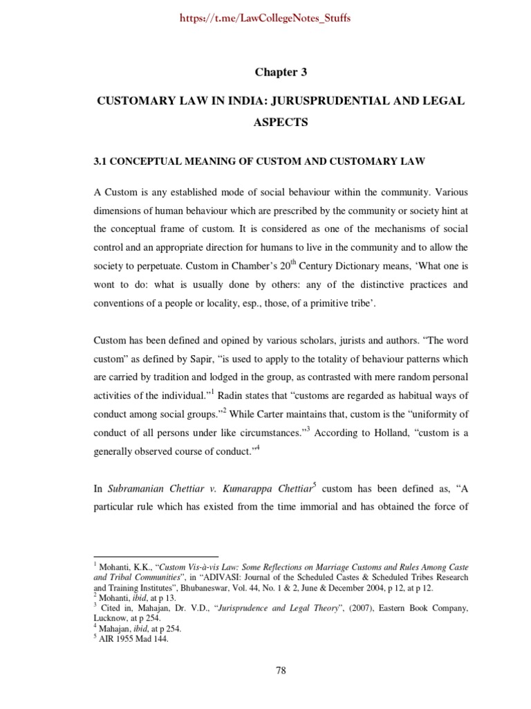 Customary Laws in India | Download Free PDF | Reasonable Person | Marriage