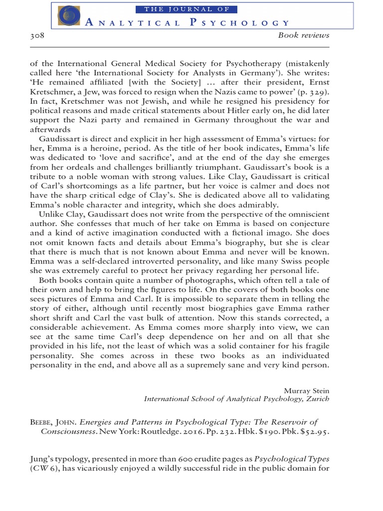 Beebe John Energies and Patterns in Psyc PDF | PDF | Personality Type ...