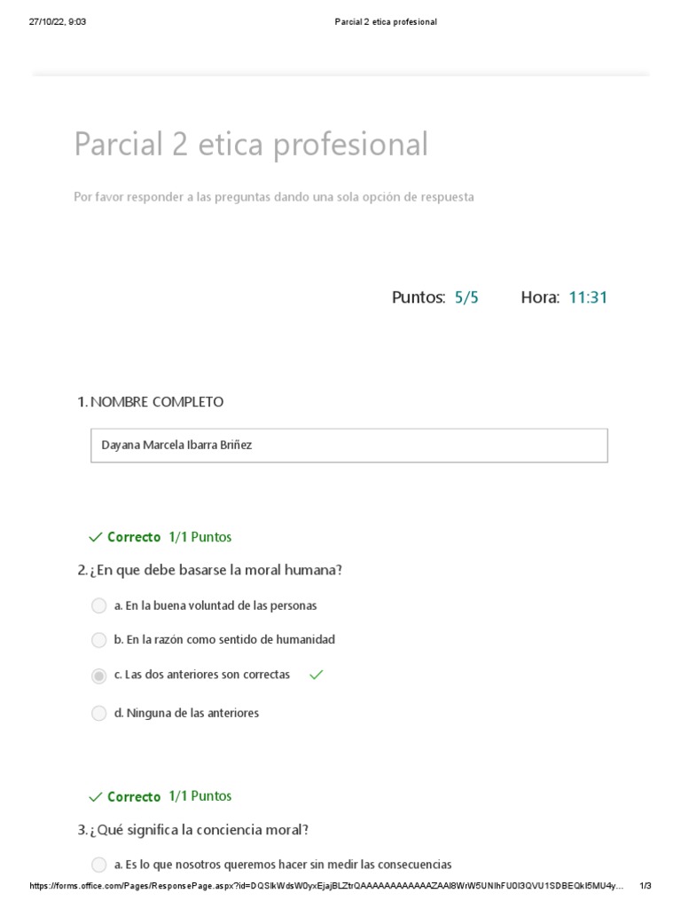 Parcial 2 Etica Profesional | Descargar gratis PDF | Moralidad | David Hume