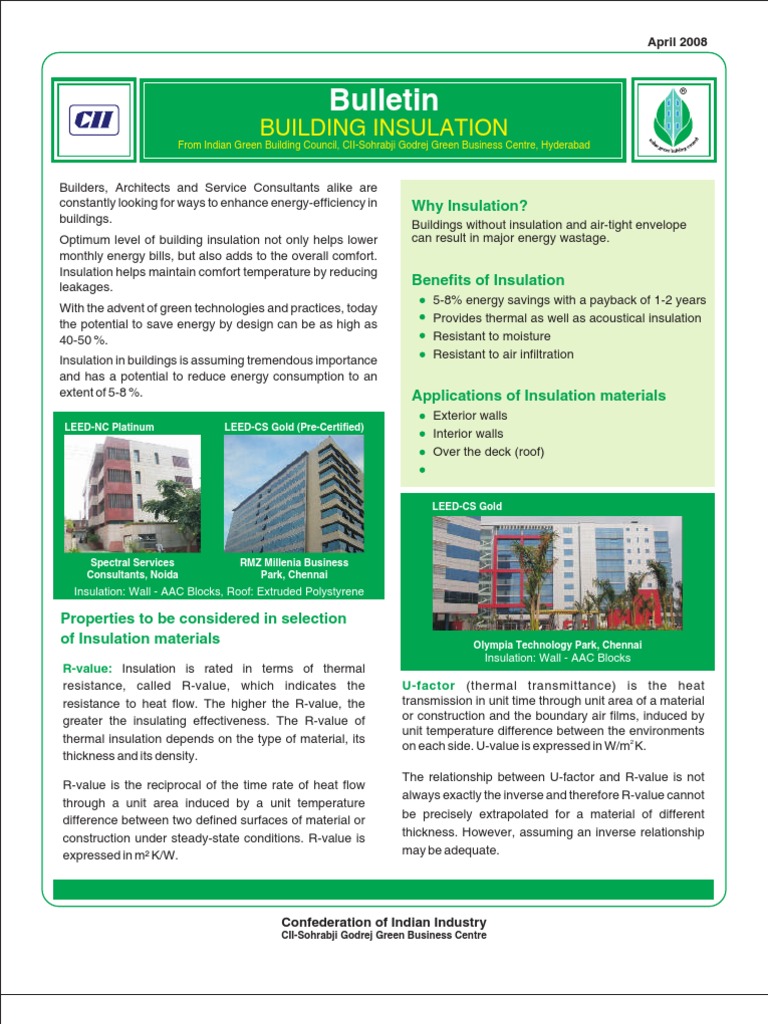 Building Insulation Bulletin | PDF | Building Insulation | Thermal ...