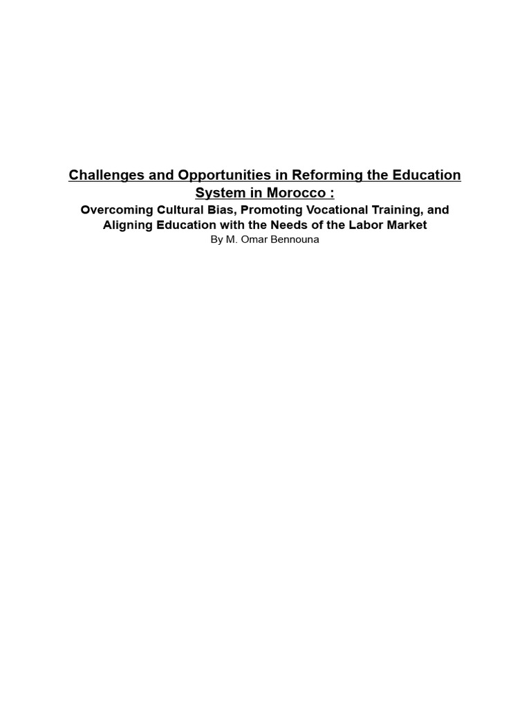The Educational System in Morocco | PDF | Behavior Modification | Learning