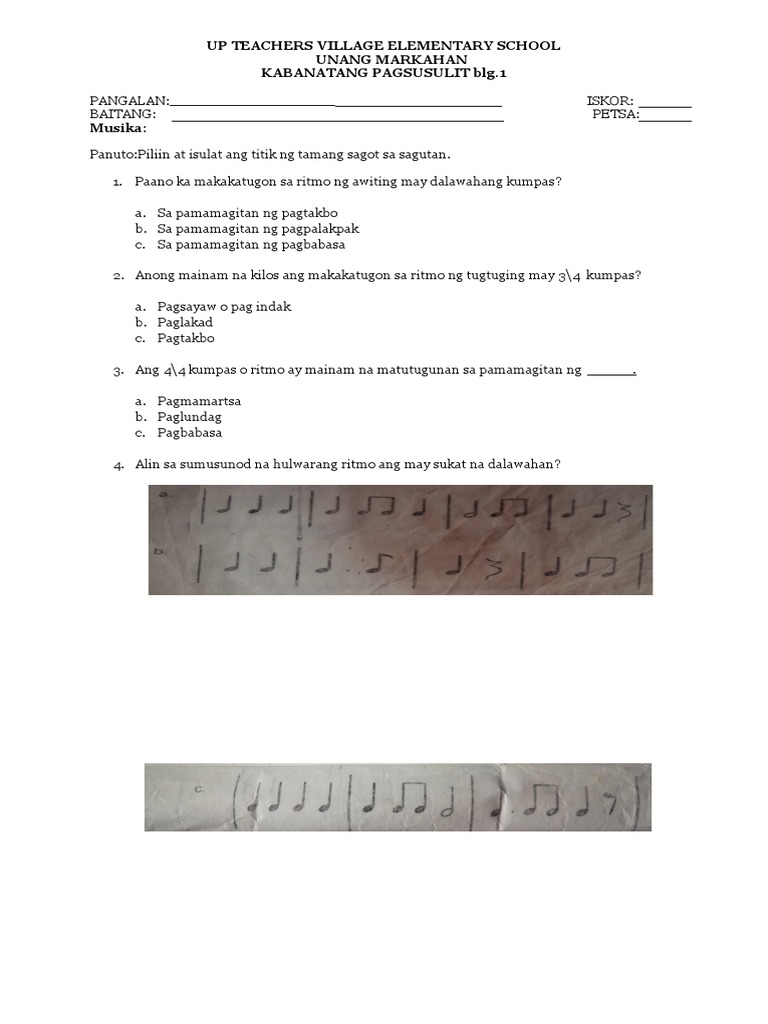 SUMMATIVE TEST in MSEP 5 1st-4th GRADING | PDF