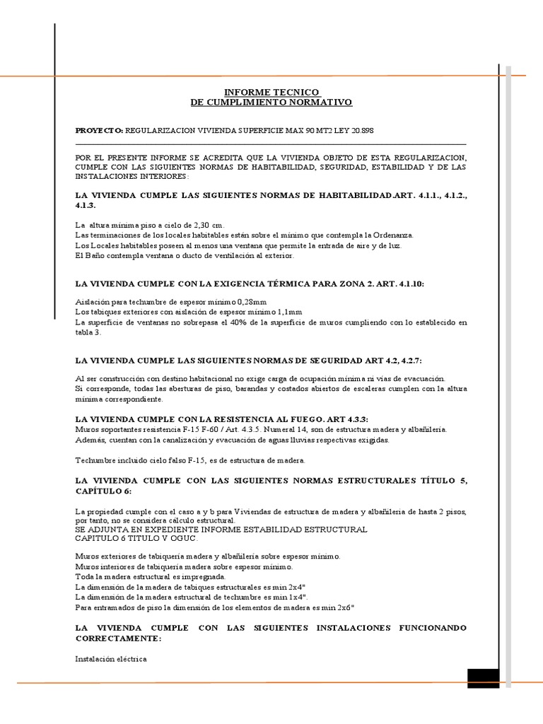 INFORME habitabilidad | PDF | Ingeniero civil