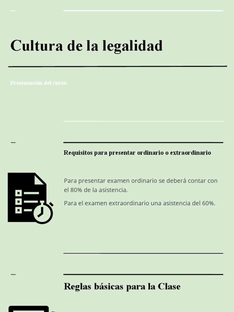 Cultura de La Legalidad Presentación | PDF