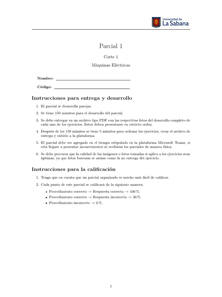 Parcial 1 Maquinas Electricas | PDF | Ingenieria Eléctrica | Electricidad