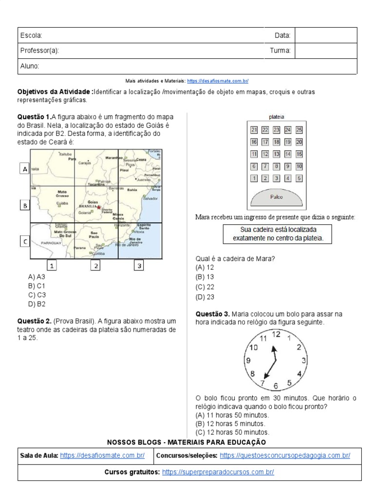 8.atividade Sobre - Identificar A Localização - Movimentação de Objeto ...