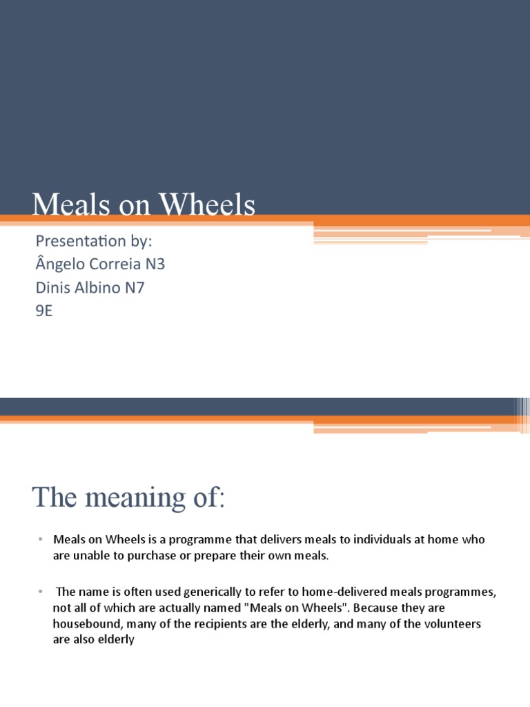 Meals On Wheels | PDF