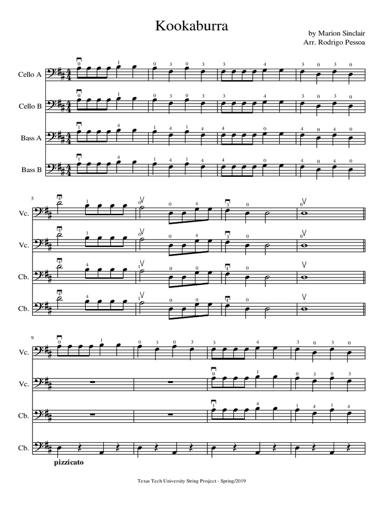 Kookaburra - Full Score | PDF | Musical Instruments | String Instruments