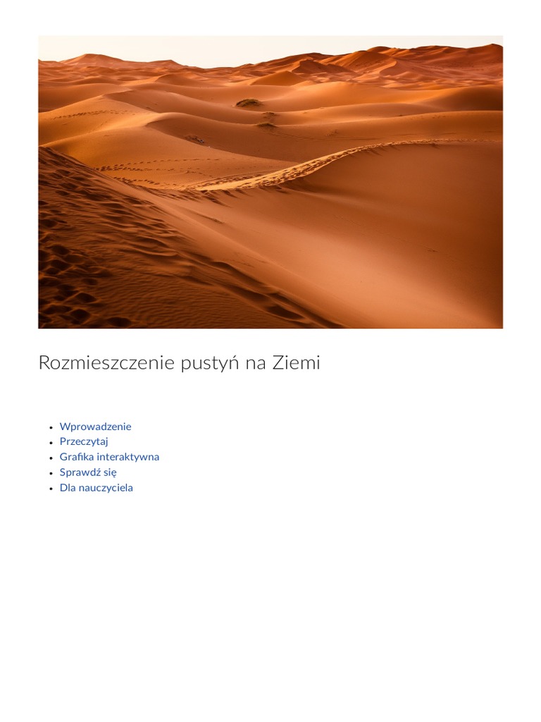 Rozmieszczenie Pustyn Na Ziemi PDF | PDF