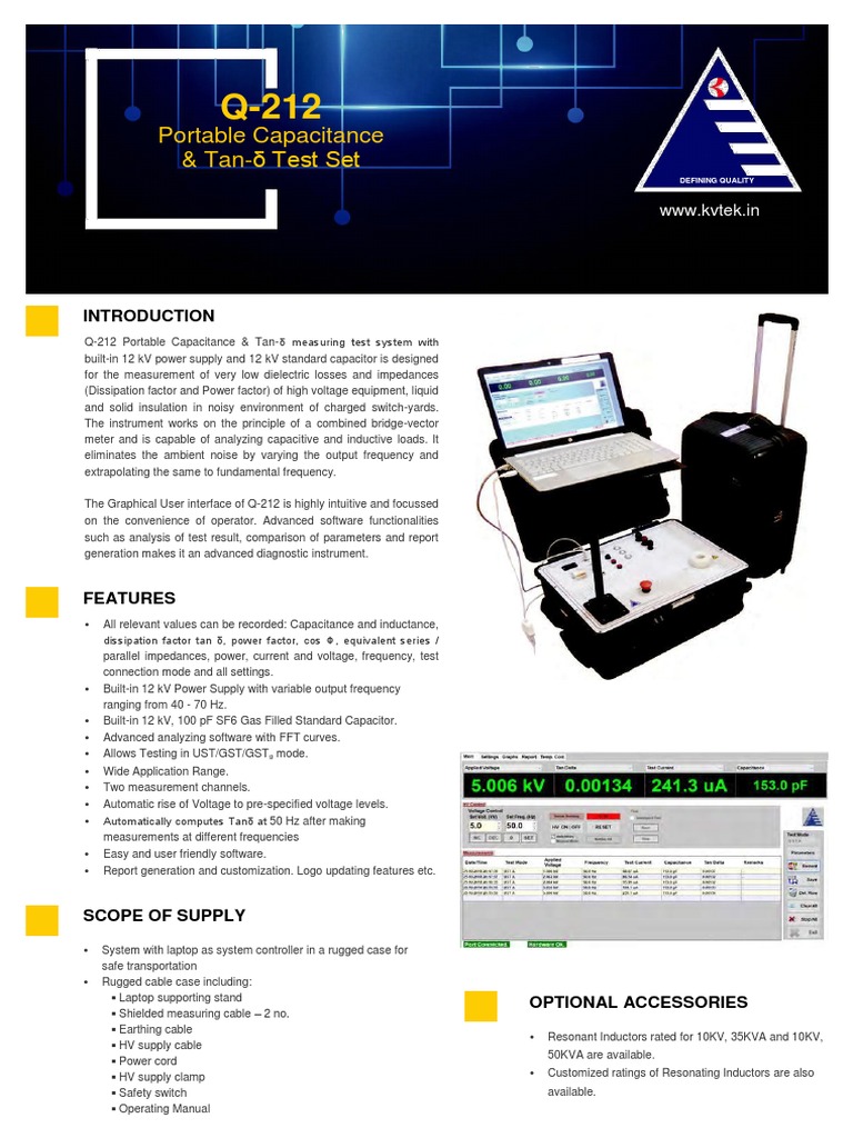 Portable Capacitance Tan Delta Measuring Test Syem Download Free Pdf Capacitor Power Supply