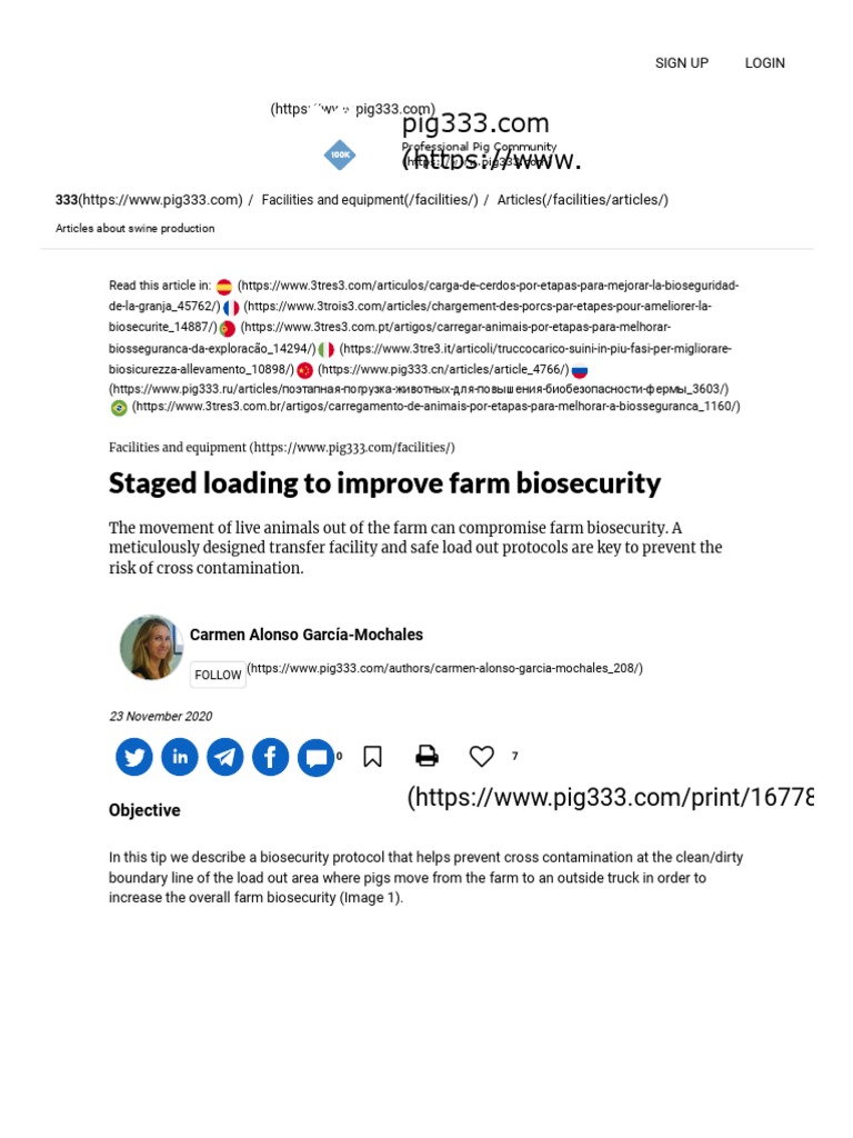 Staged Loading To Improve Pig Farm Biosecurity PDF | PDF | Pig ...