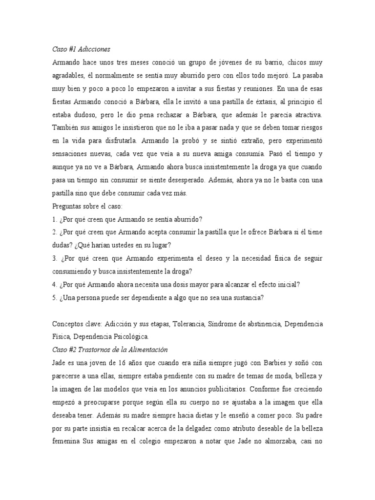 Casos Psicología | PDF | La dependencia de sustancias