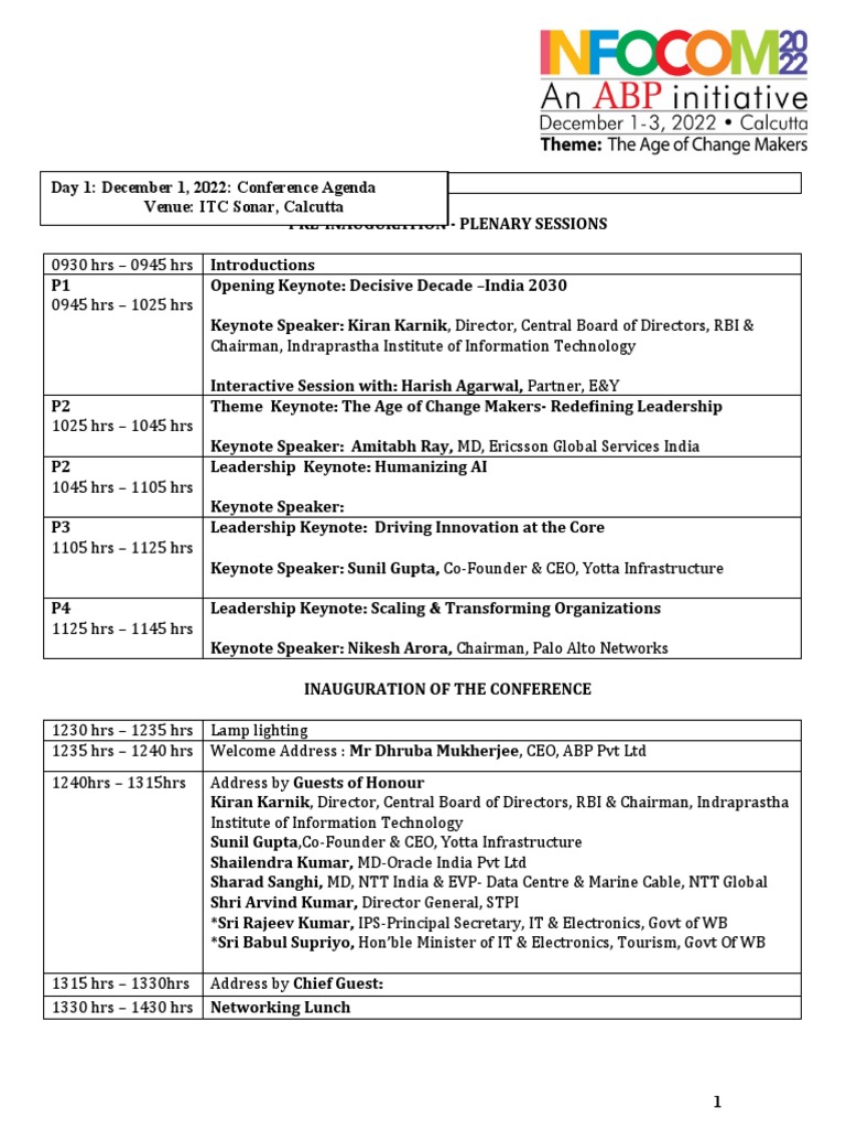 V14 INFOCOM 2022 Calcutta Conference Grid | PDF | Business