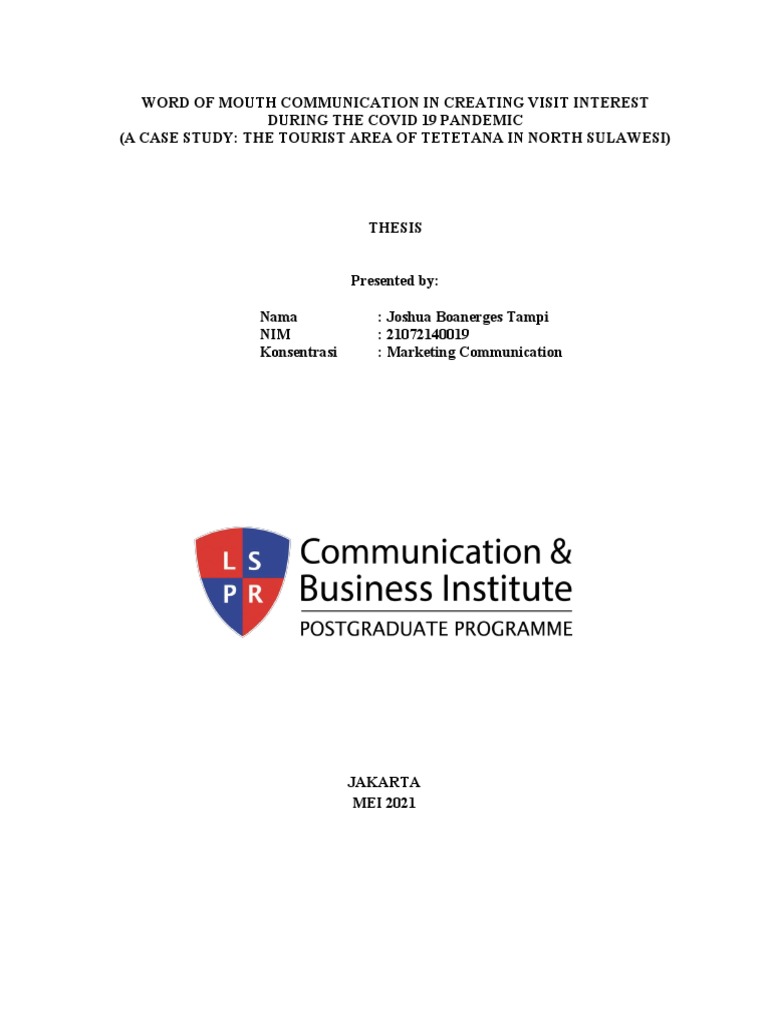 Draft Tesis LSPR | PDF