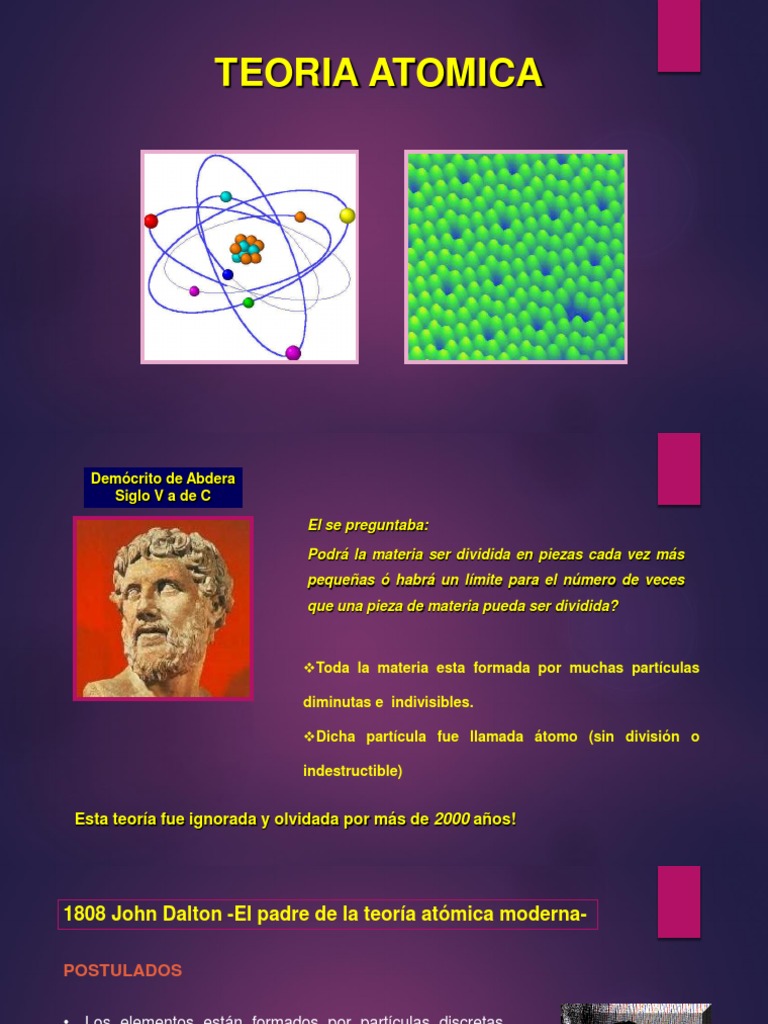 Teoria Atomica 1 - QG | PDF | Núcleo atómico | Átomos