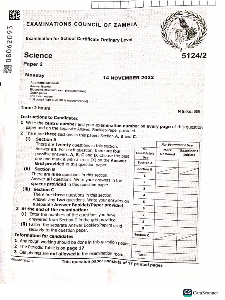 Science Paper 2 2022 PDF | PDF