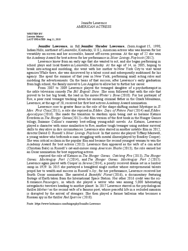 Jennifer Lawrence | PDF