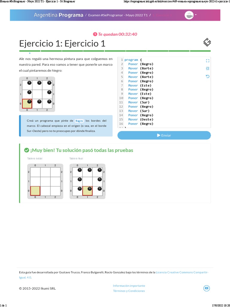 Gobstone - Exámen Ejercicio 01 (17-08-2022) | PDF