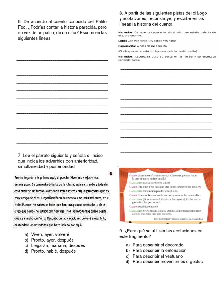 Examen Español Parte 2 | PDF