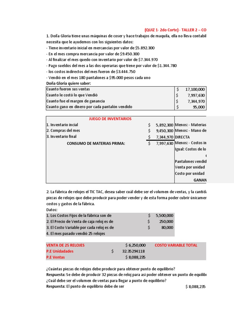 Fundamentos de Costos | PDF | Costo | Inventario