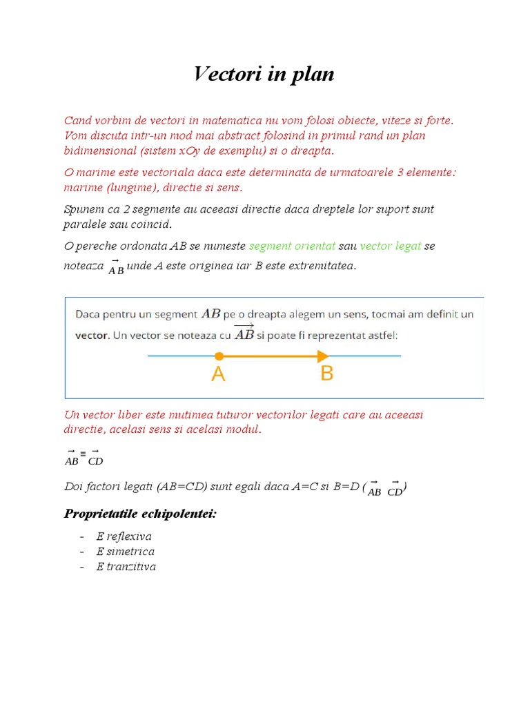Vectori in Plan | PDF
