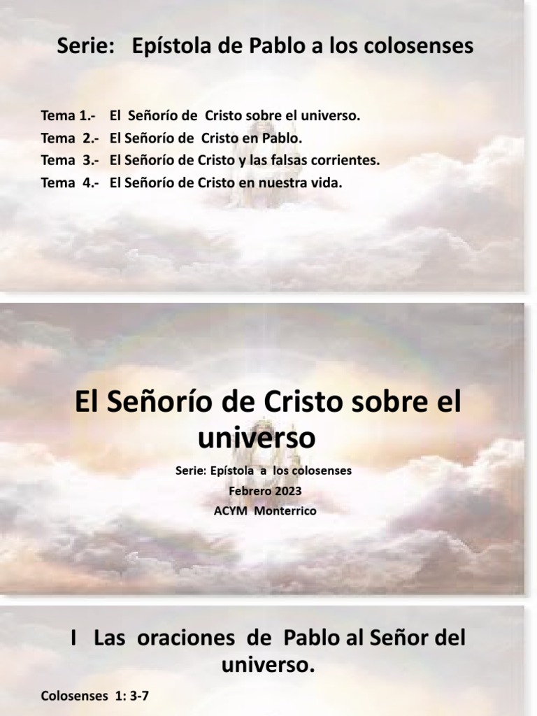 El Señorío de Cristo en Colosenses | PDF | Cristo (título) | Oración
